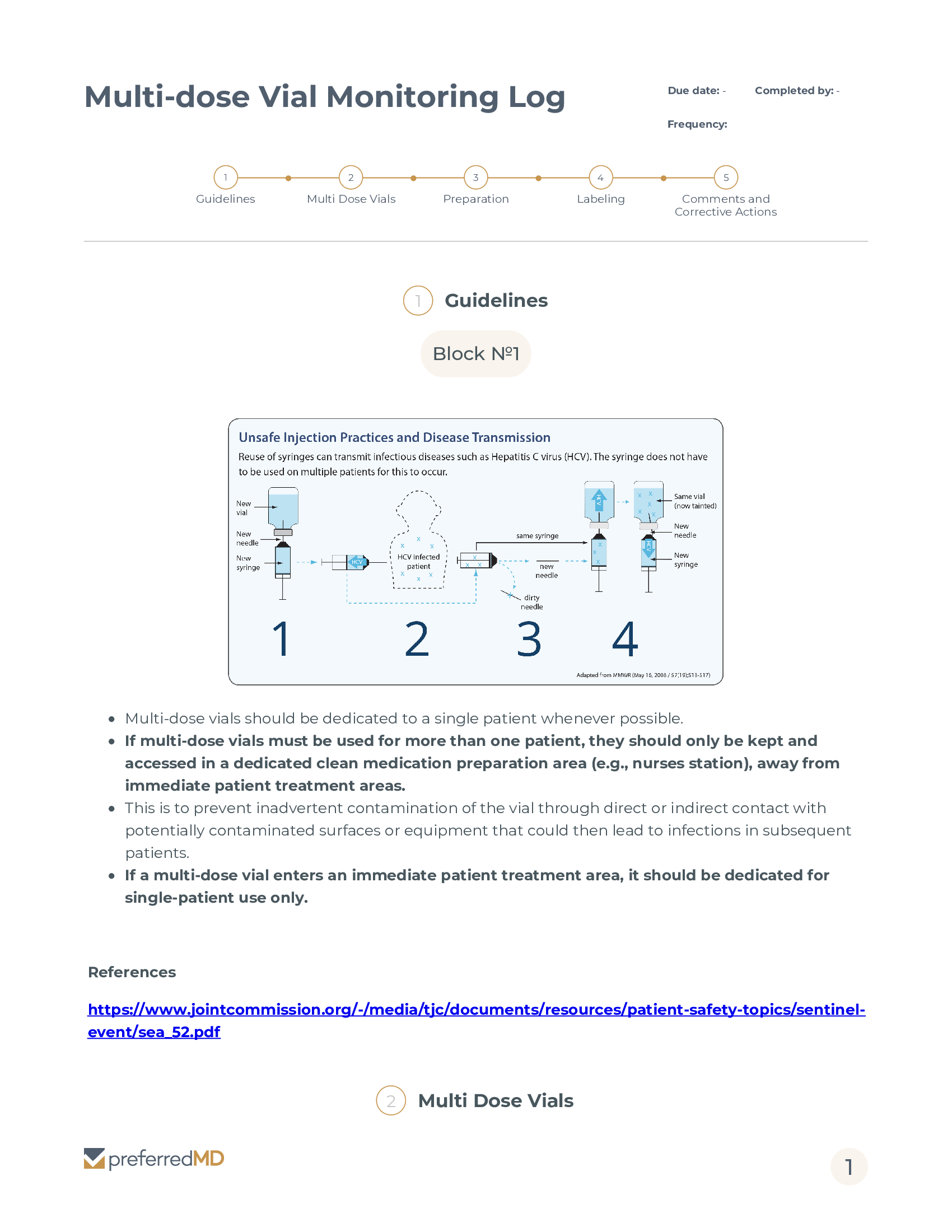 ASC Multi-dose Vial Monitoring Log template