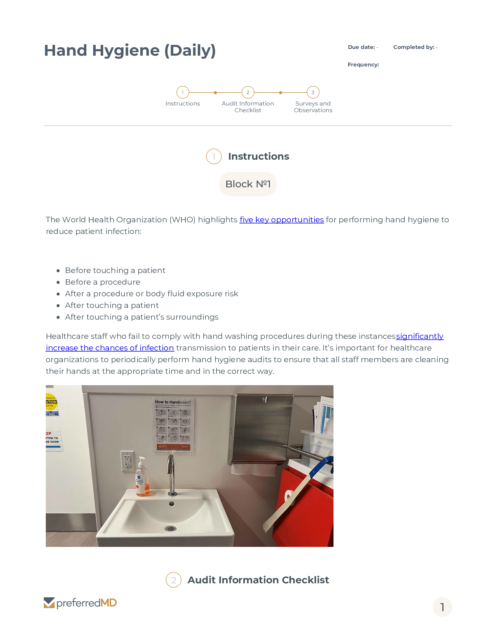 ASC Hand Hygiene Log template
