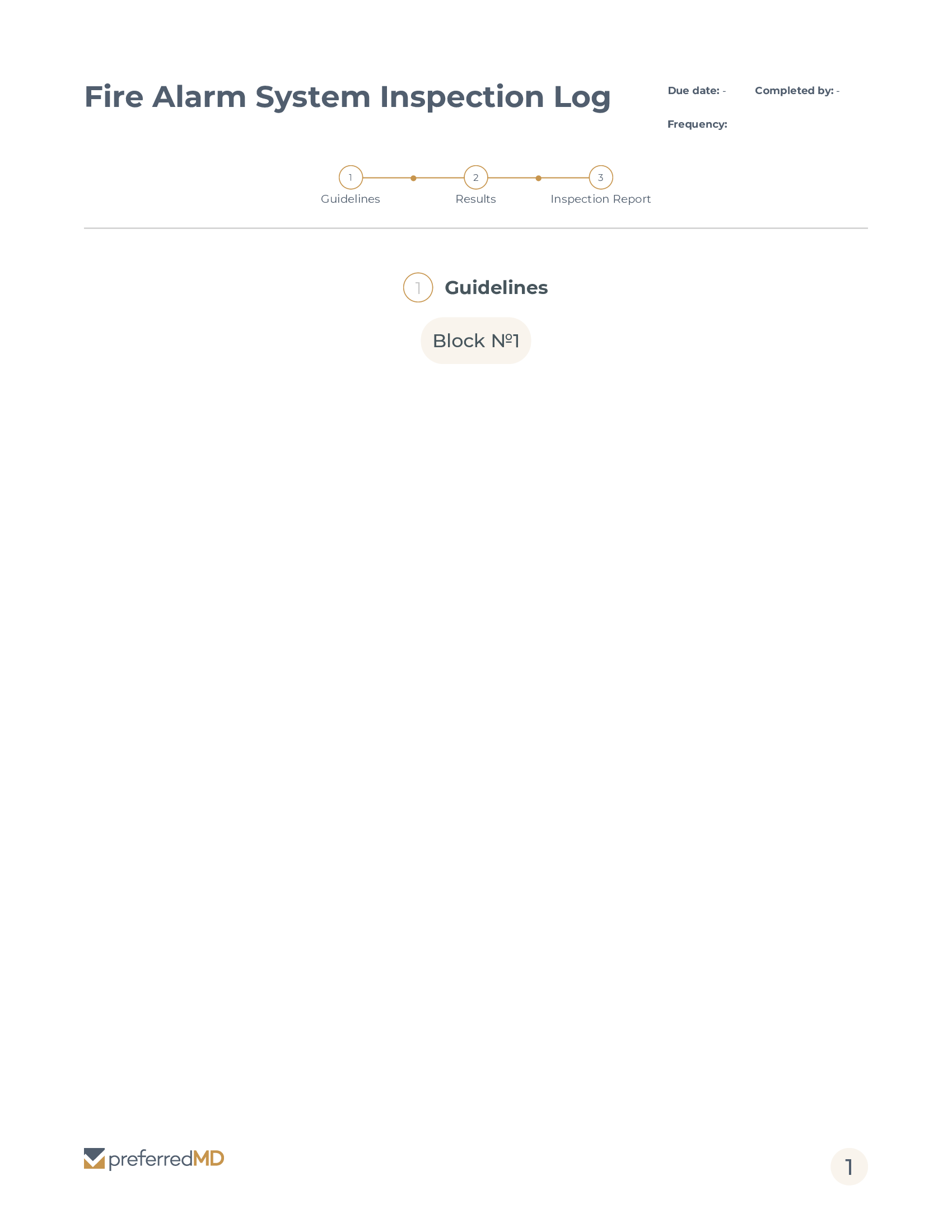 ASC Fire Alarm System Inspection Log template