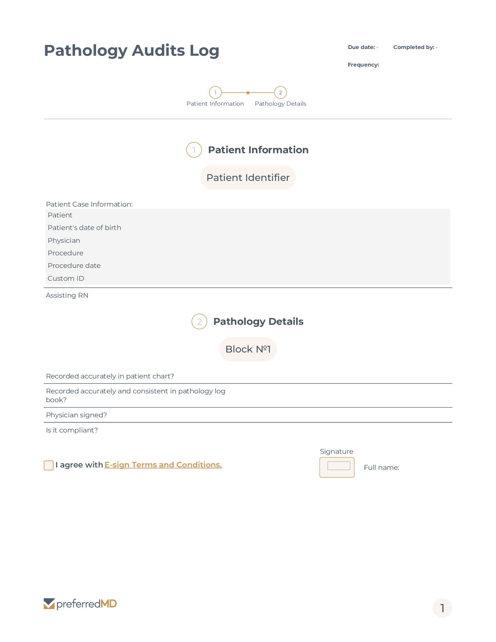 ASC Pathology Audit Log template