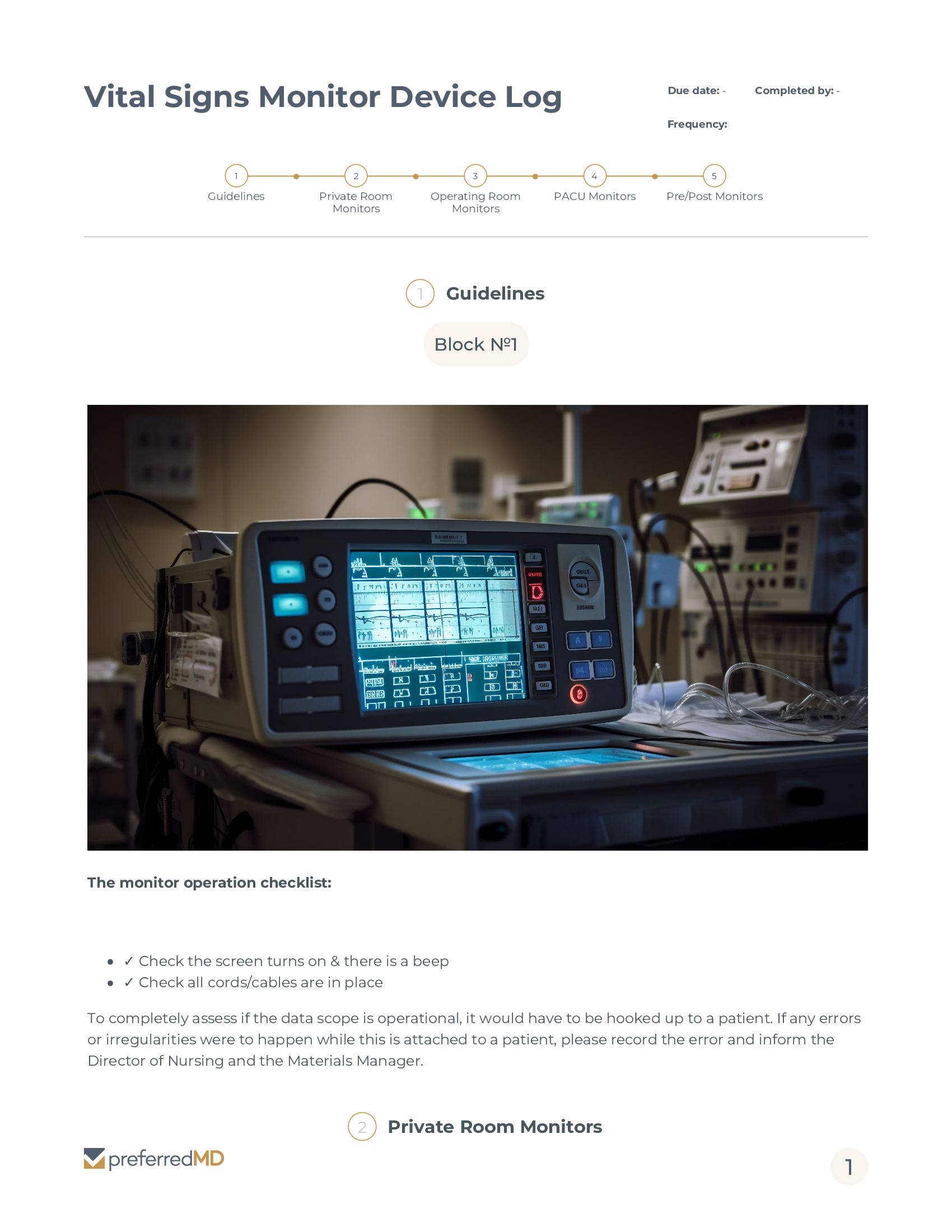 ASC Vital Signs Monitor Device Log template