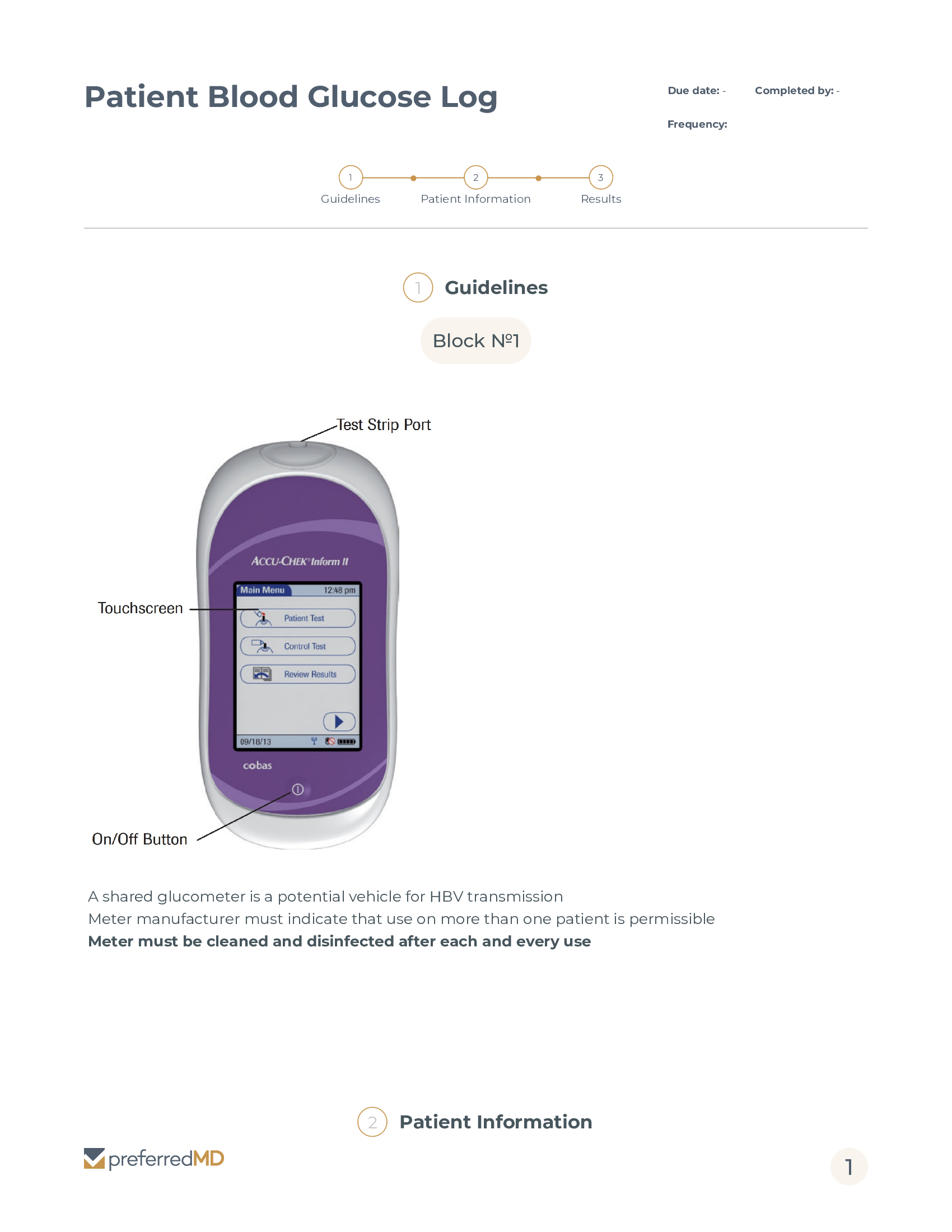 ASC Patient Blood Glucose Log template