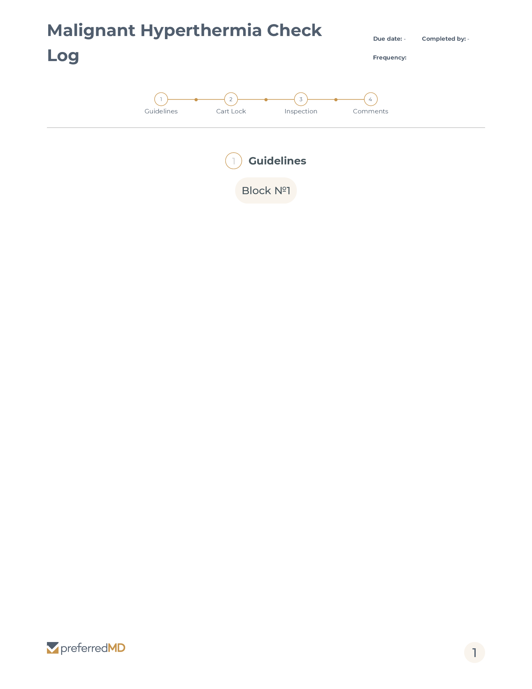 ASC Malignant Hyperthermia Check Log template