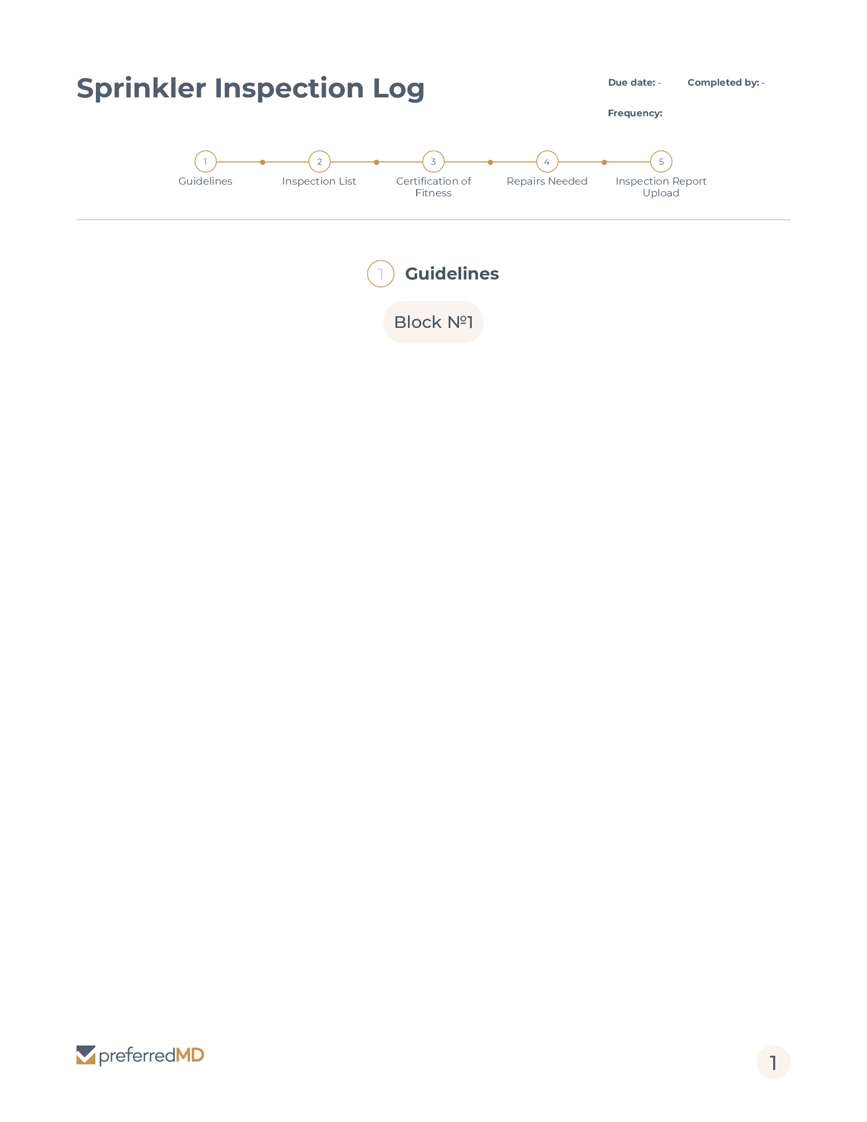 ASC Sprinkler Inspection Log template