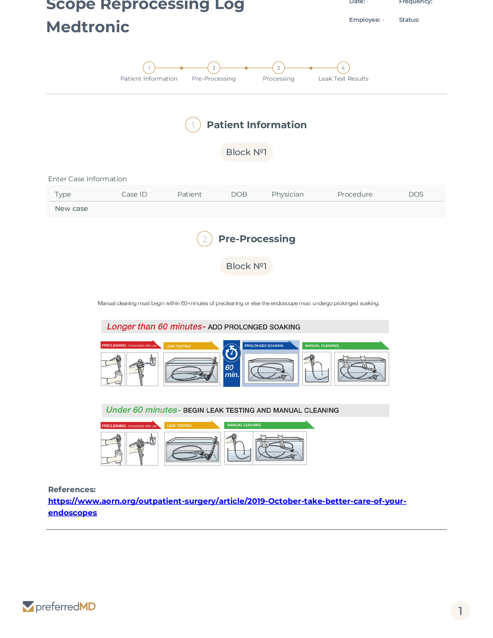 ASC Scope Reprocessing Log Medtronic template