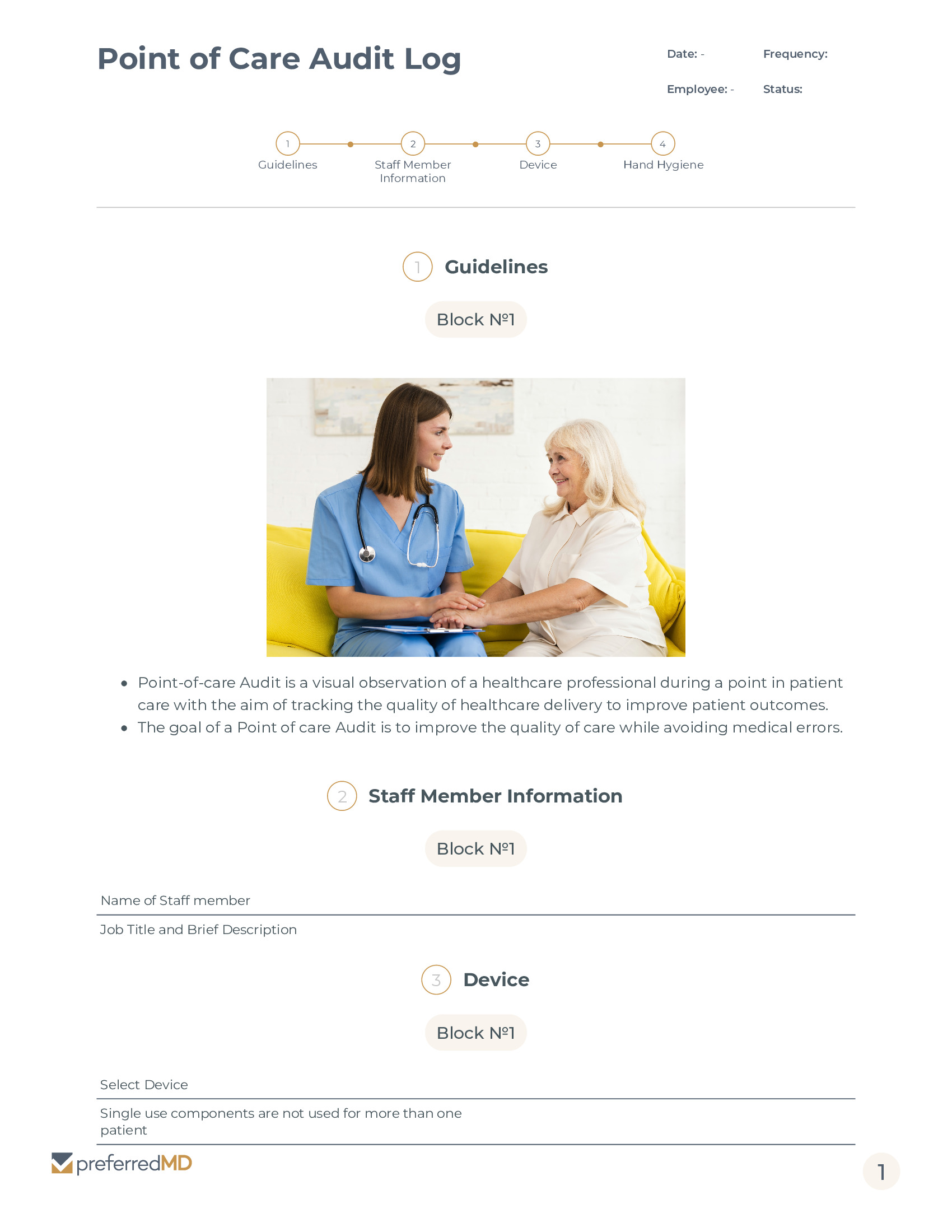 ASC Point of Care Audit Log template