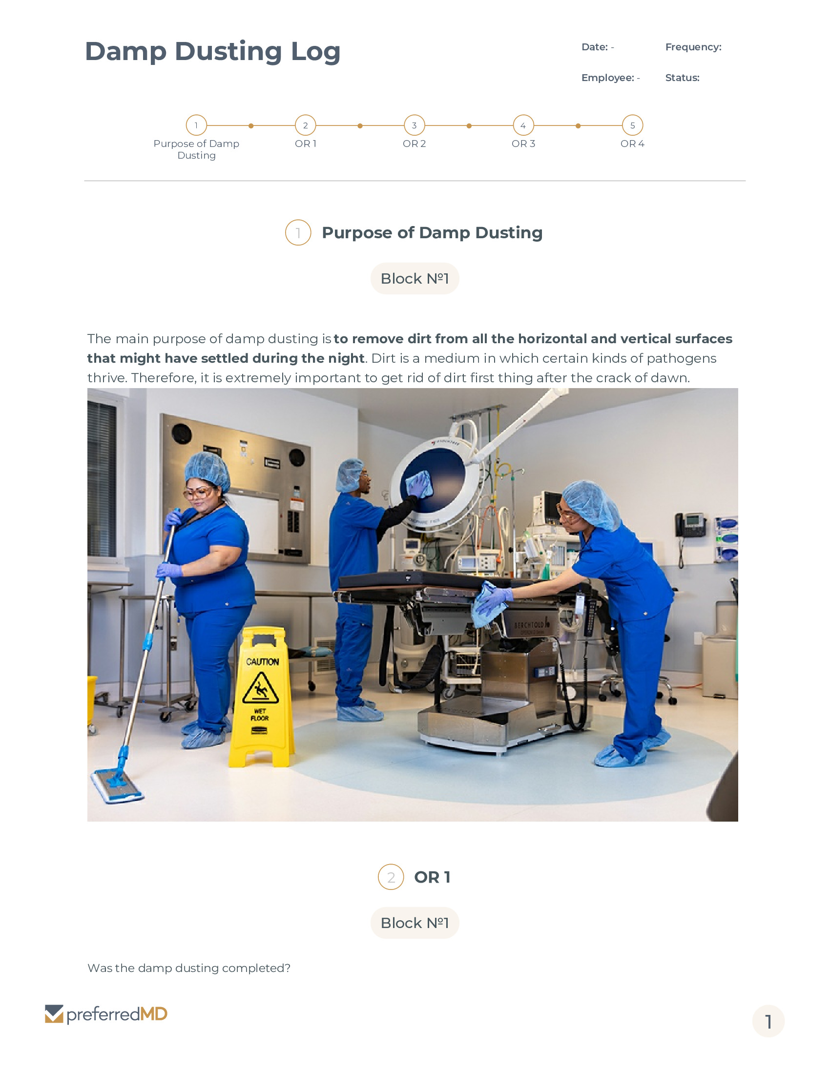 ASC Damp Dusting Log template