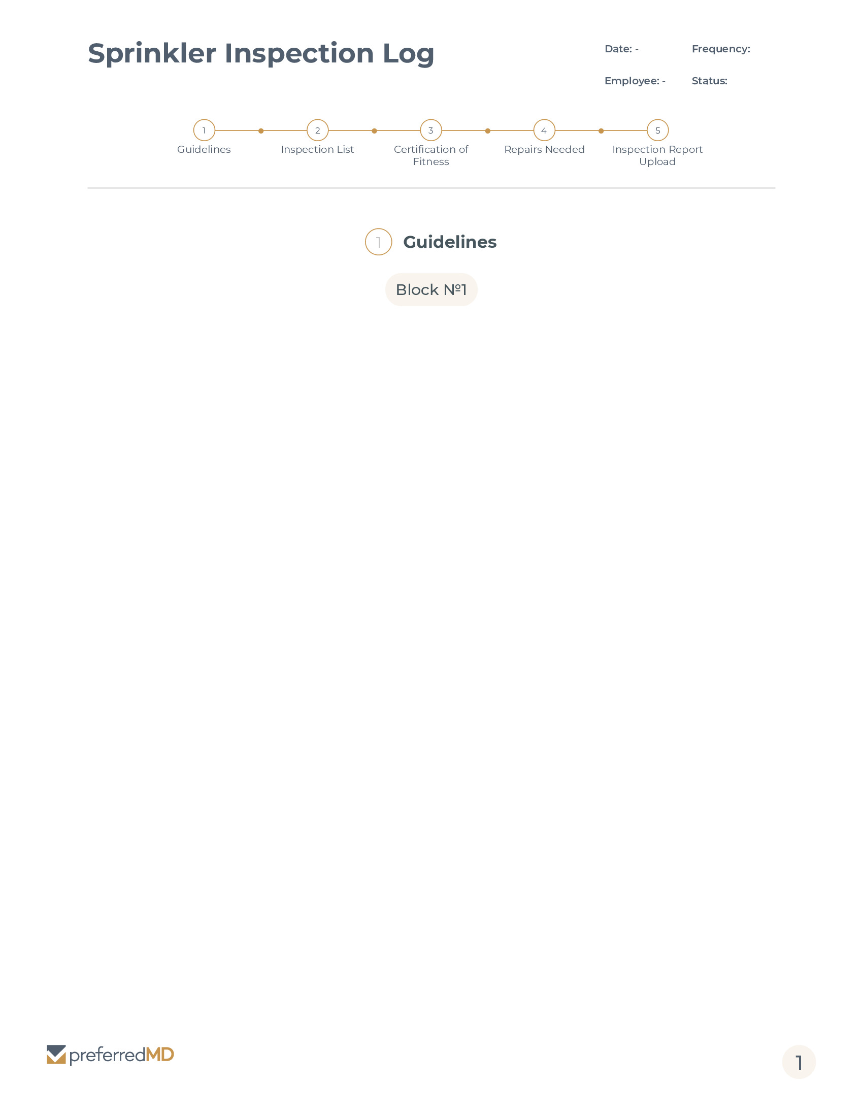 ASC Sprinkler Inspection Log template