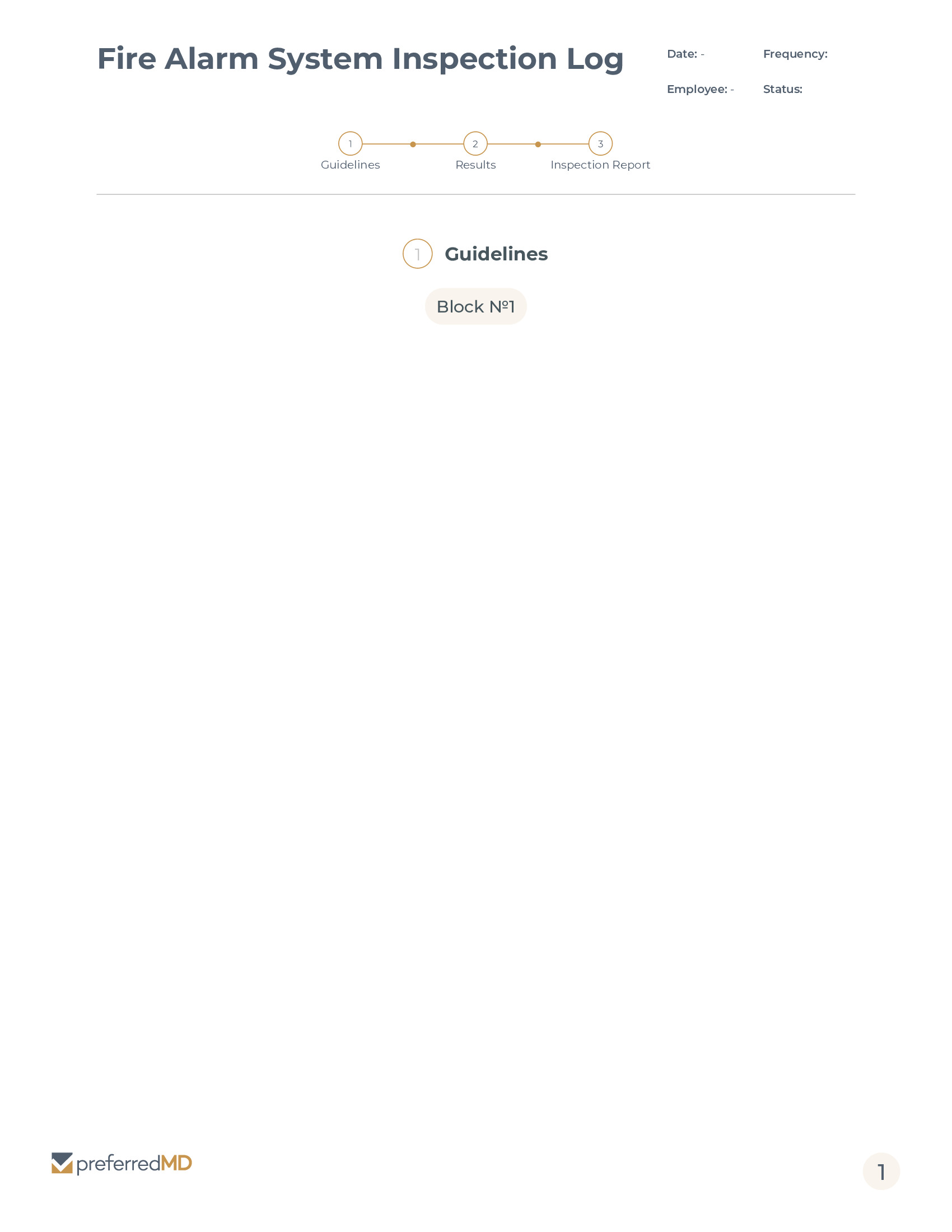 ASC Fire Alarm System Inspection Log template