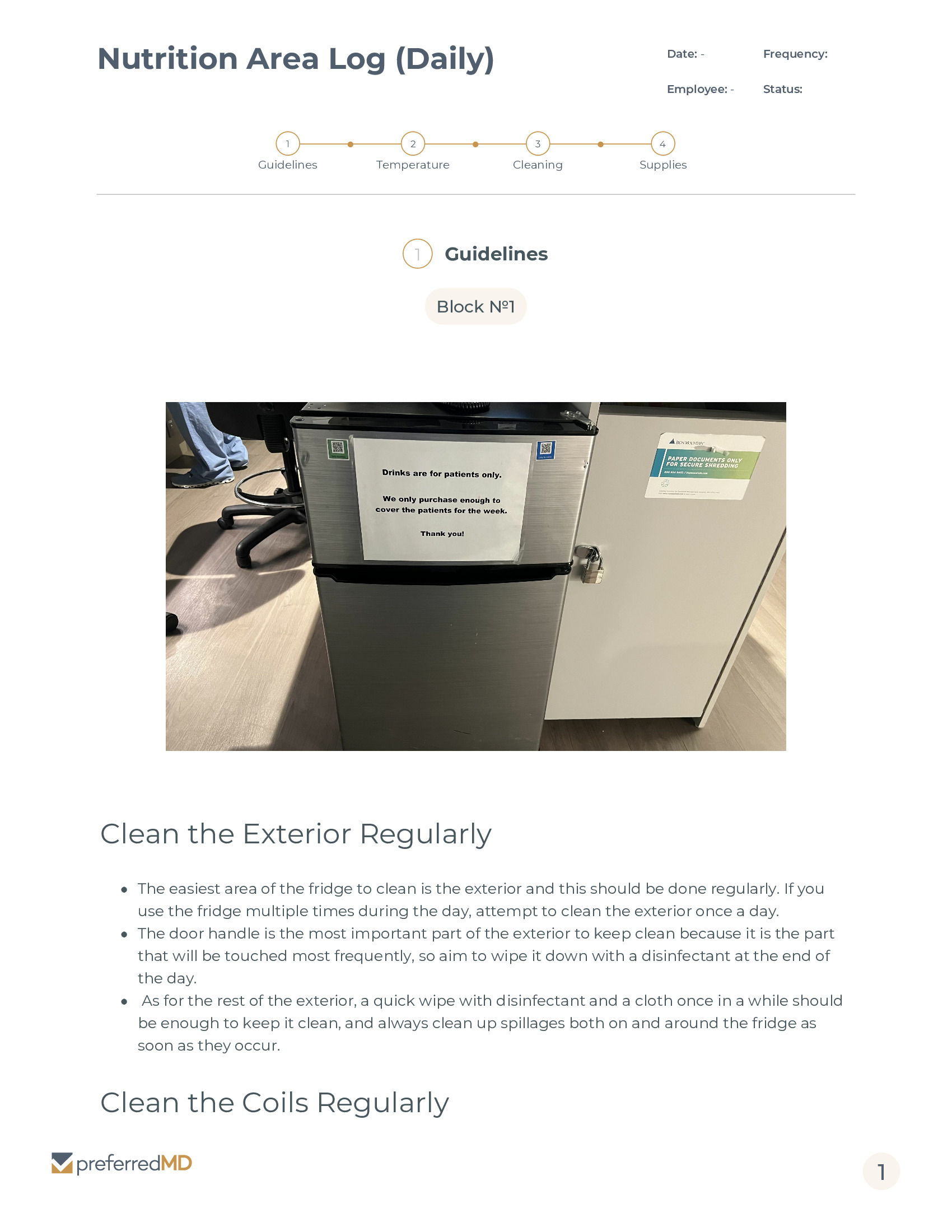 ASC Nutrition Area Log template